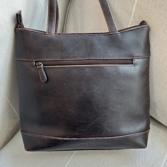 Liz Claiborne | Bags | Villager Liz Dark Brown Faux Leather Shoulder ...